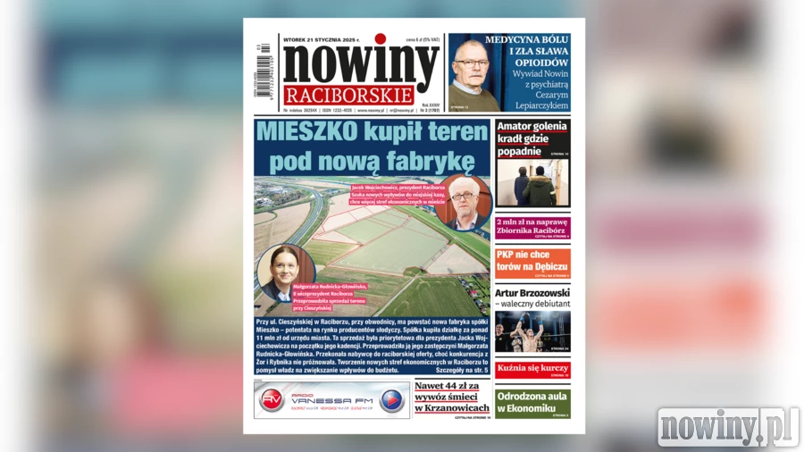 Nowiny Raciborskie piszą o sprzedaży działki pod nową fabrykę Mieszko ...